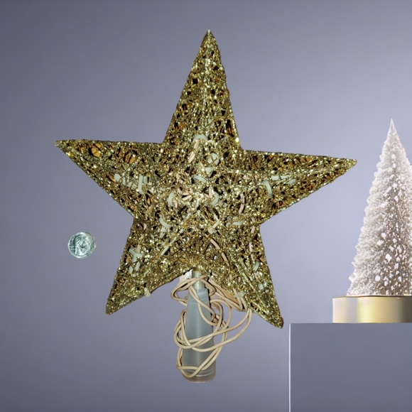 Holiday | Gold Glitter Star Tree Topper | Poshmark